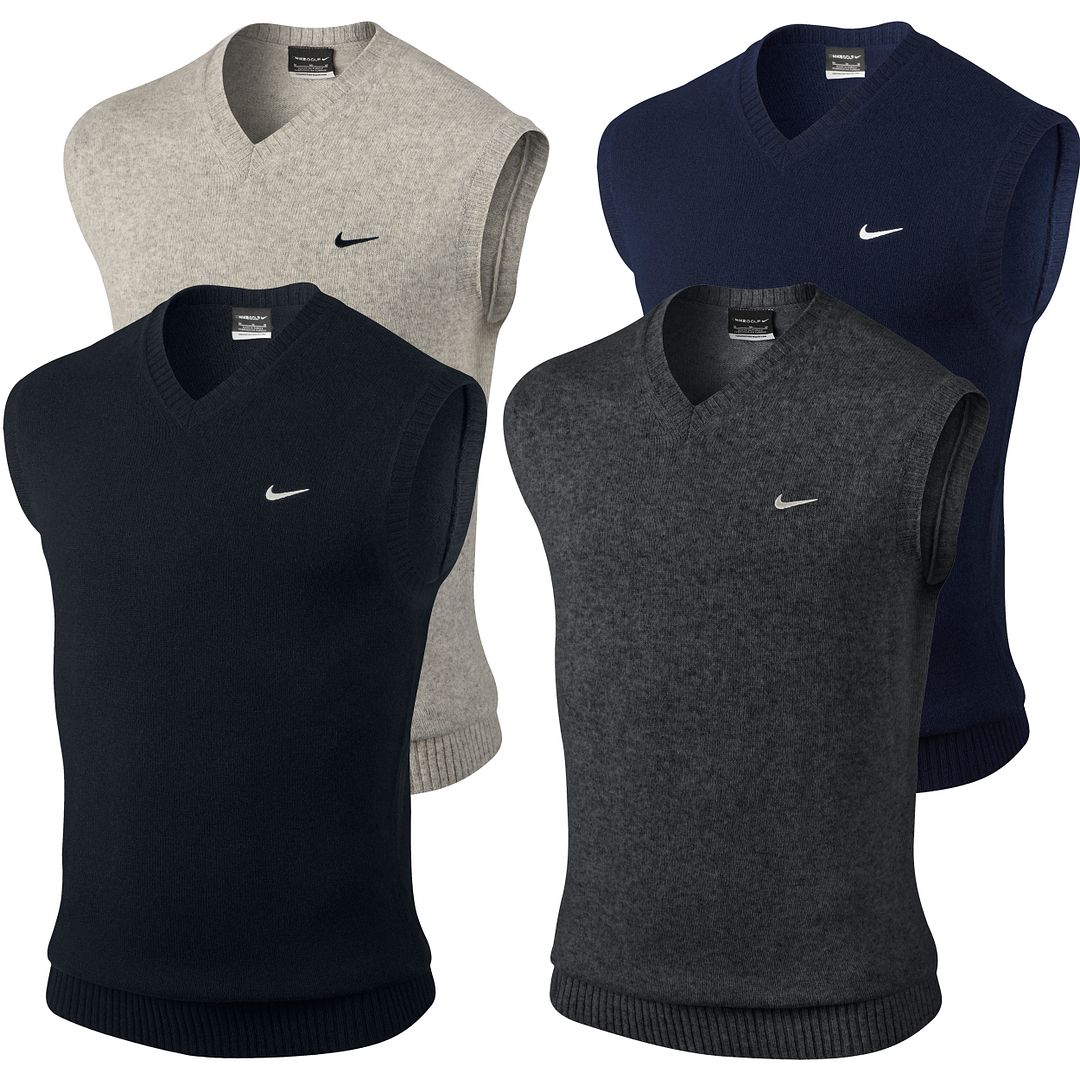 2013 Nike Lambswool Seamless Golf Sweater Vest V Neck Mens Sleeveless